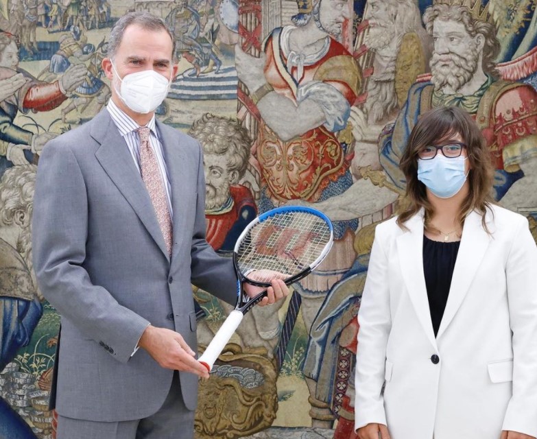 Wimbledon champion Mintegi Del Olmo meets Felipe VI, the king of Spain ...